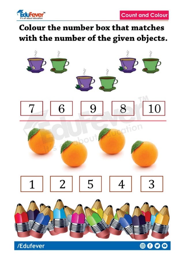 Count and Colour - LKG Maths Worksheet