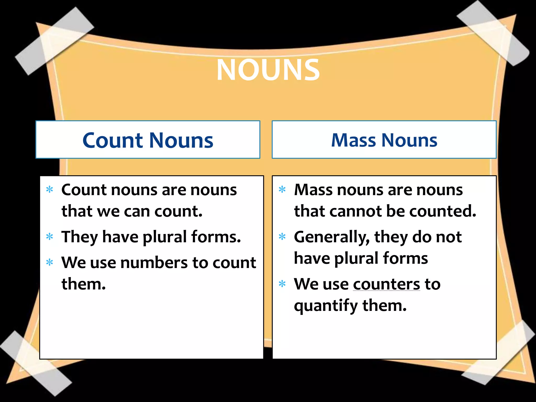 Count and Mass Nouns; Collective Nouns Grade 4 | PPTX