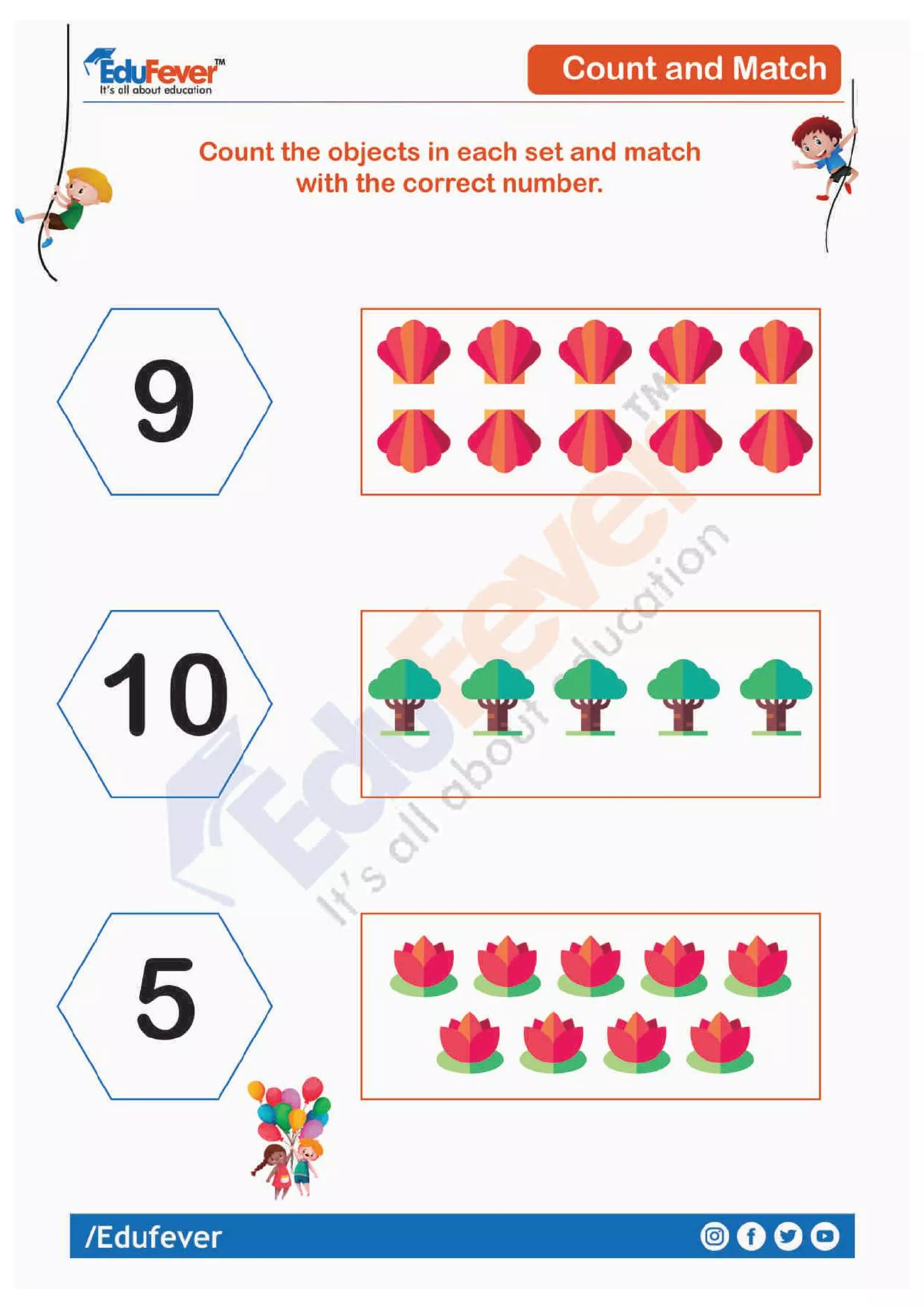 Count and Match - UKG Worksheet | PDF