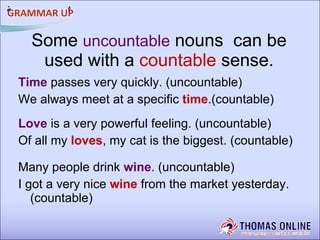 Count and non count nouns-1 | PPT | Food & Drink