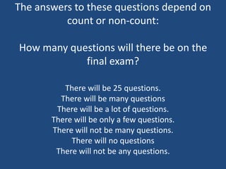 Count and non count nouns | PPT