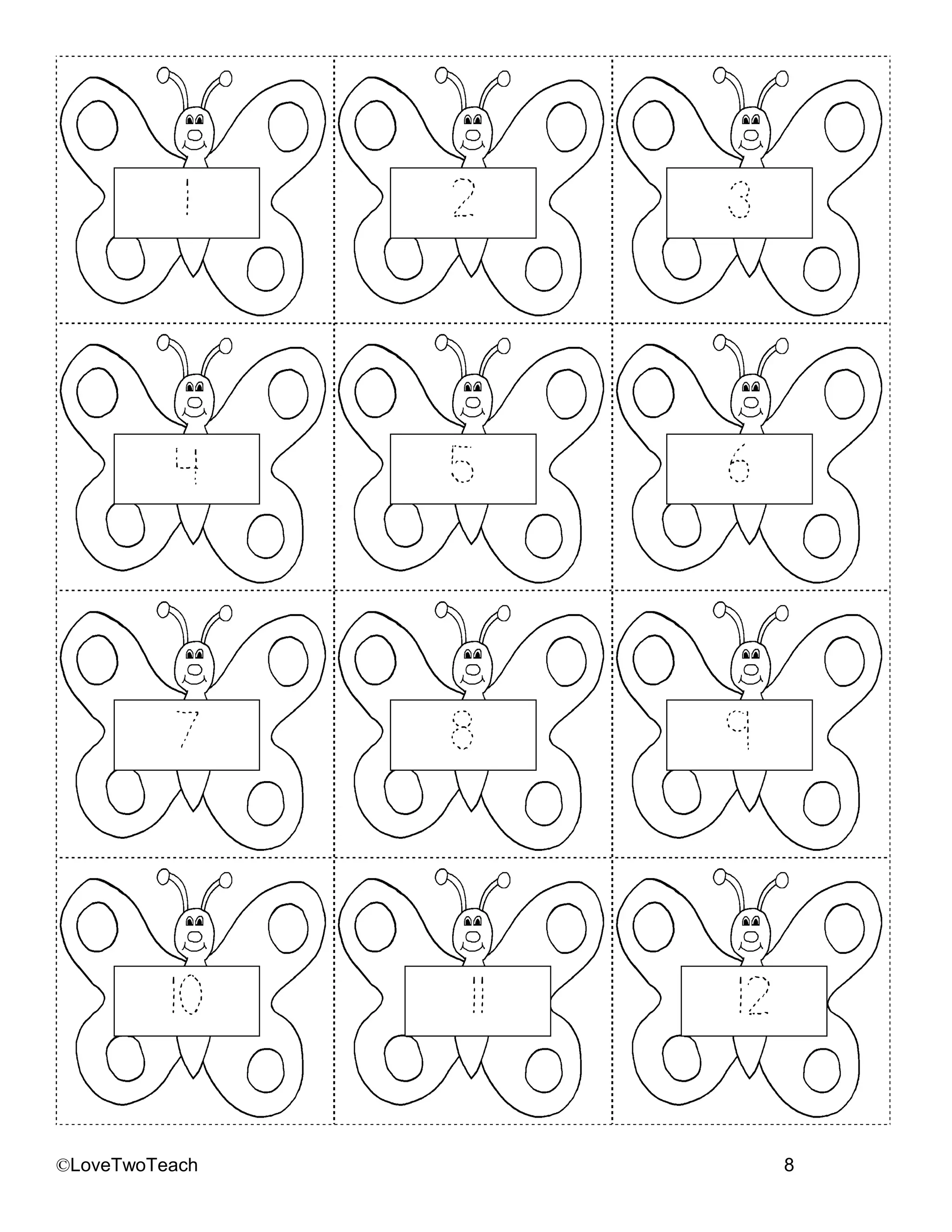 Count and sight words on butterflies | PDF