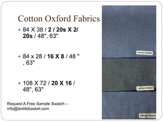 Count, construction and width of common cotton | PPTX