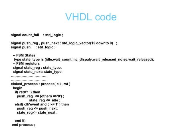 Count display VHDL tutorial | PPT