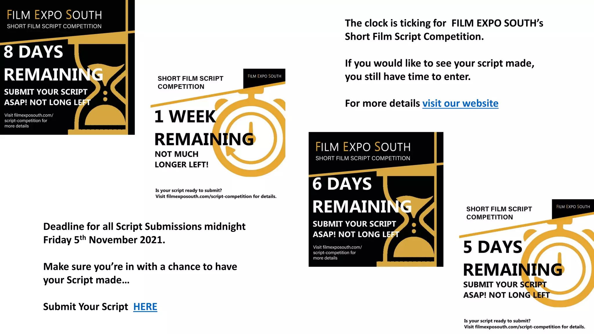 'SCRIPT2SCREEN' Script Competition Countdown | PPT