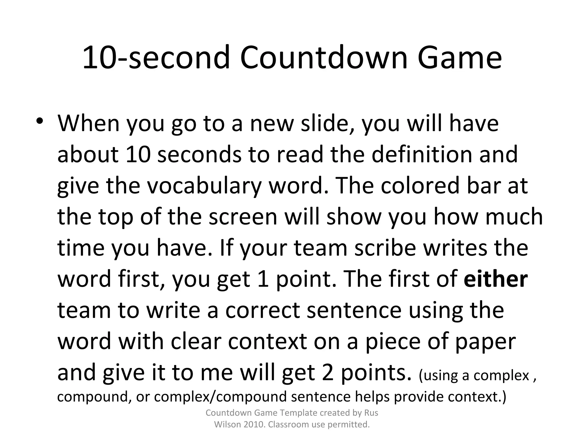 Countdown Game Template 10 Seconds | PPT