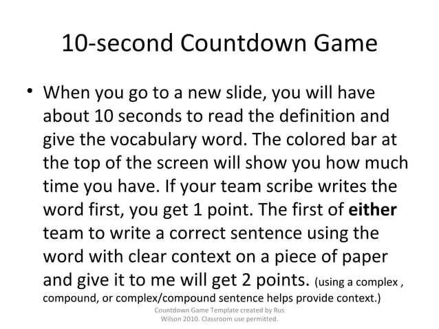 Countdown Game Template 10 Seconds | PPT