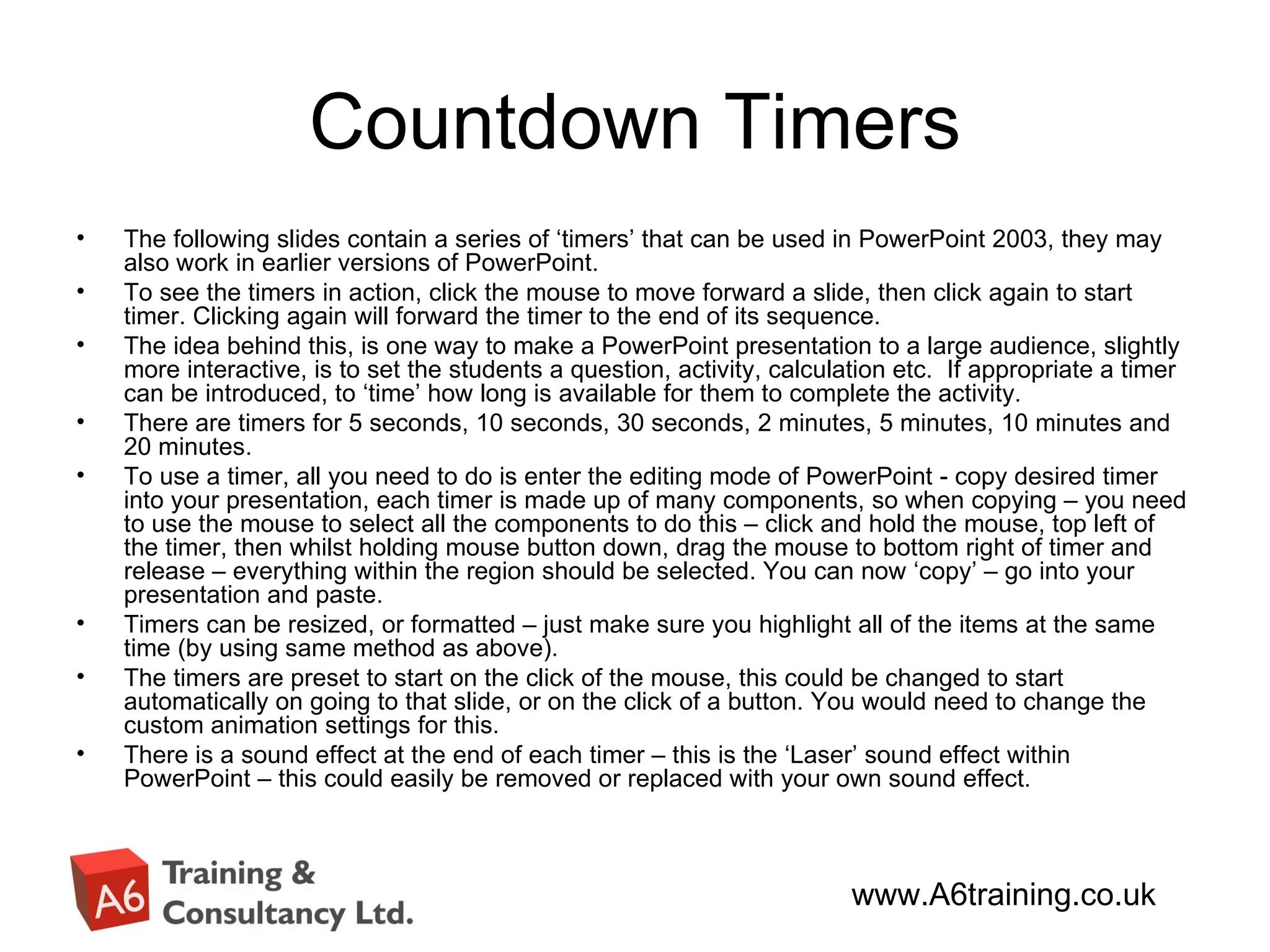 Countdown timers for power point | PPT