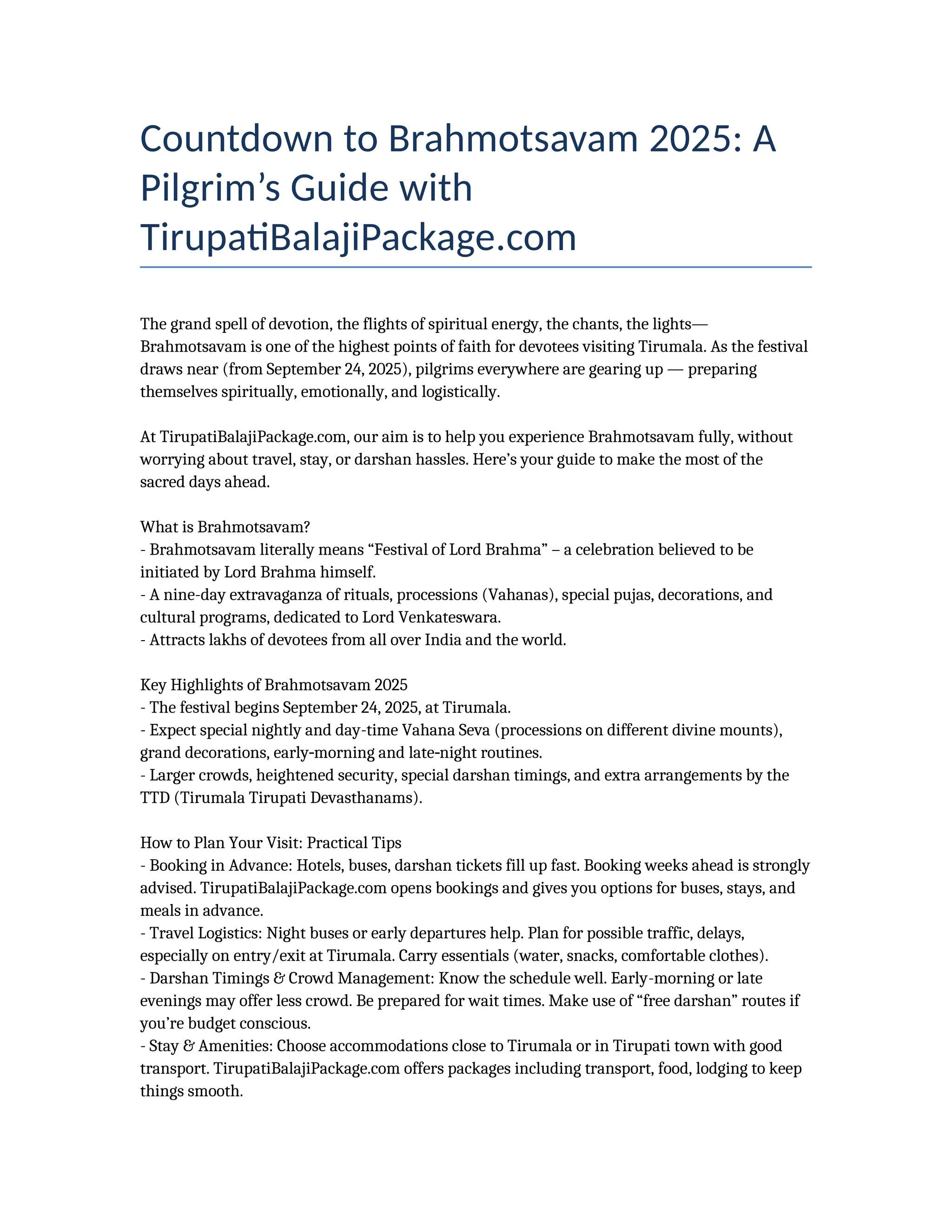 Countdown to Brahmotsavam 2025: A Pilgrim’s Guide with ...
