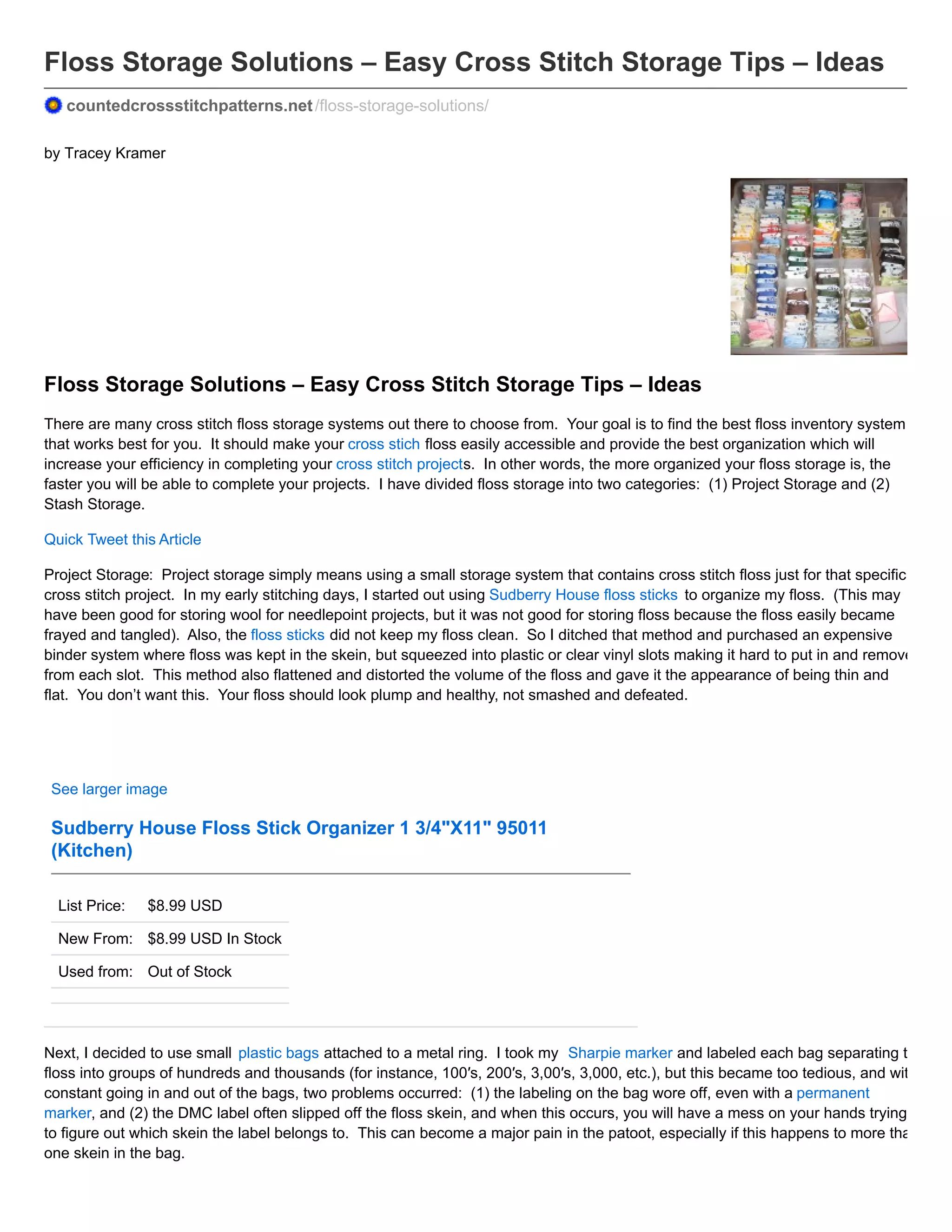 How to Organize Cross Stitch - Embroidery Floss - Easy Storage ...