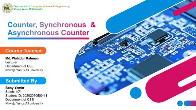 Counters, Synchronous & Asynchronous Counters | PPTX