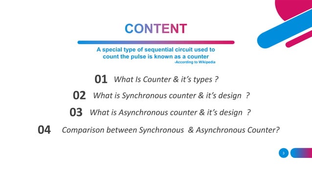 Counters, Synchronous & Asynchronous Counters | PPTX