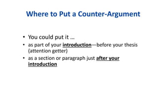 Counter-Argument | PDF