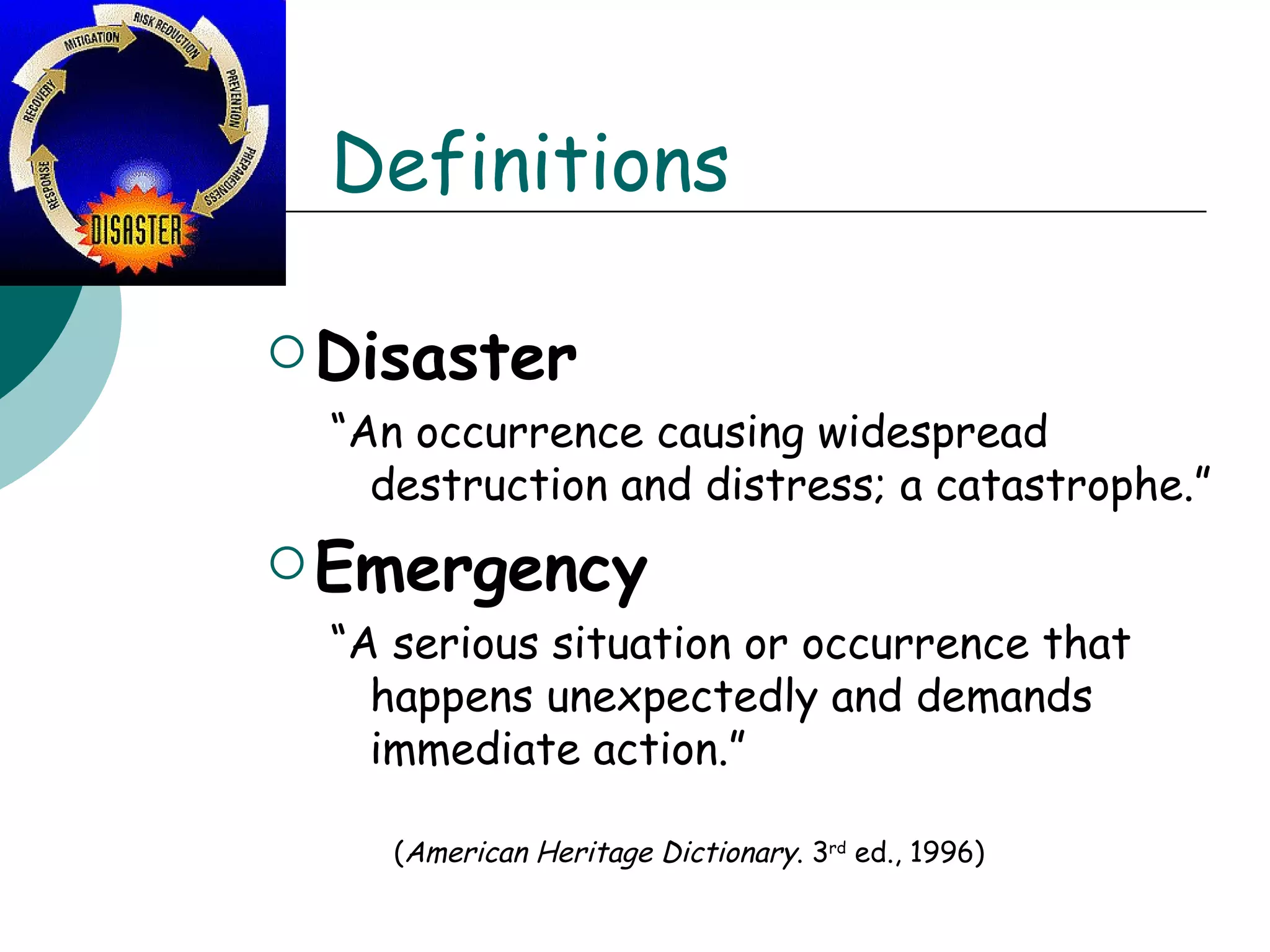 Counter Disaster Planning, Response And Recovery | PPS