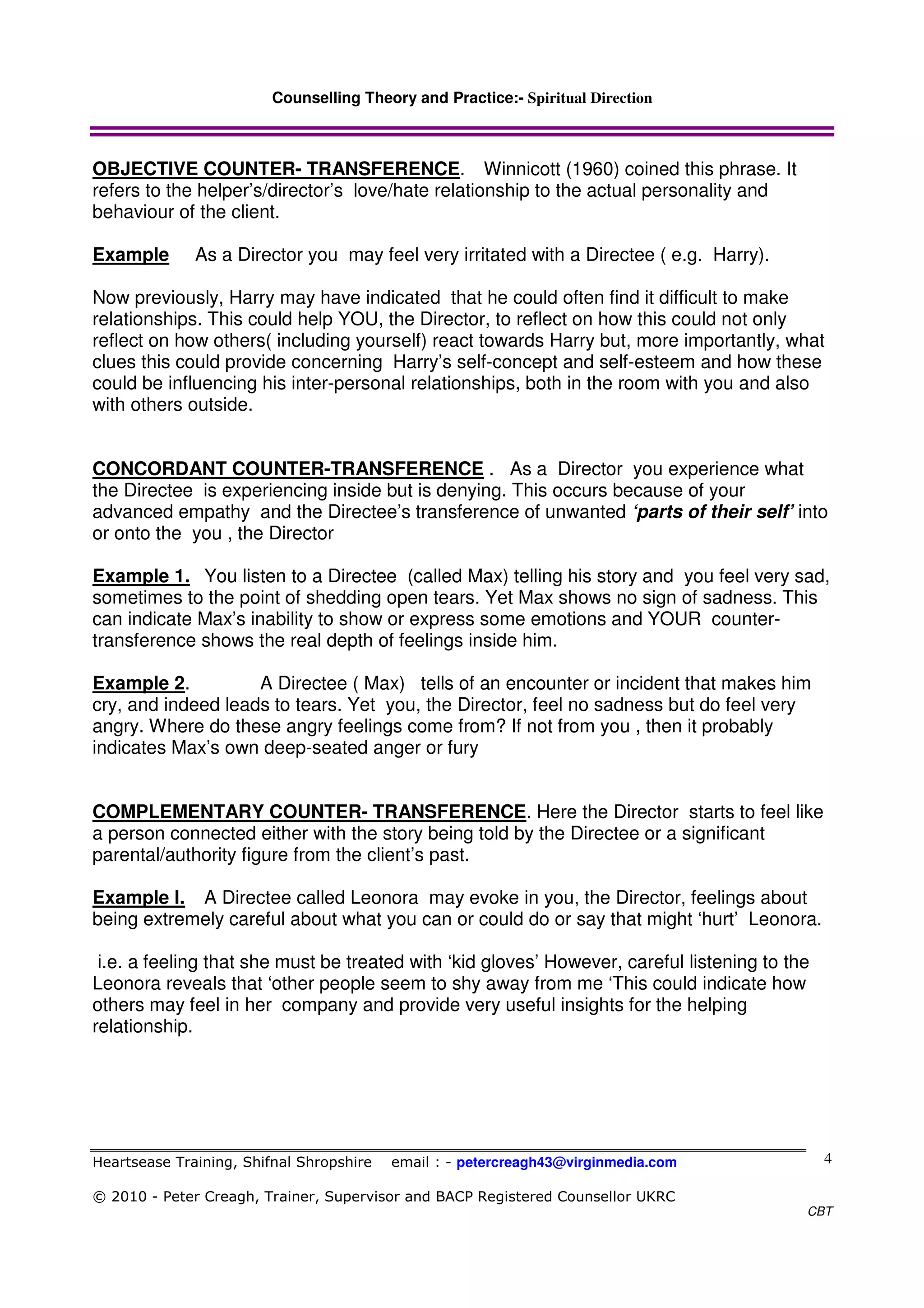 Counter transference & spiritual direction | PDF