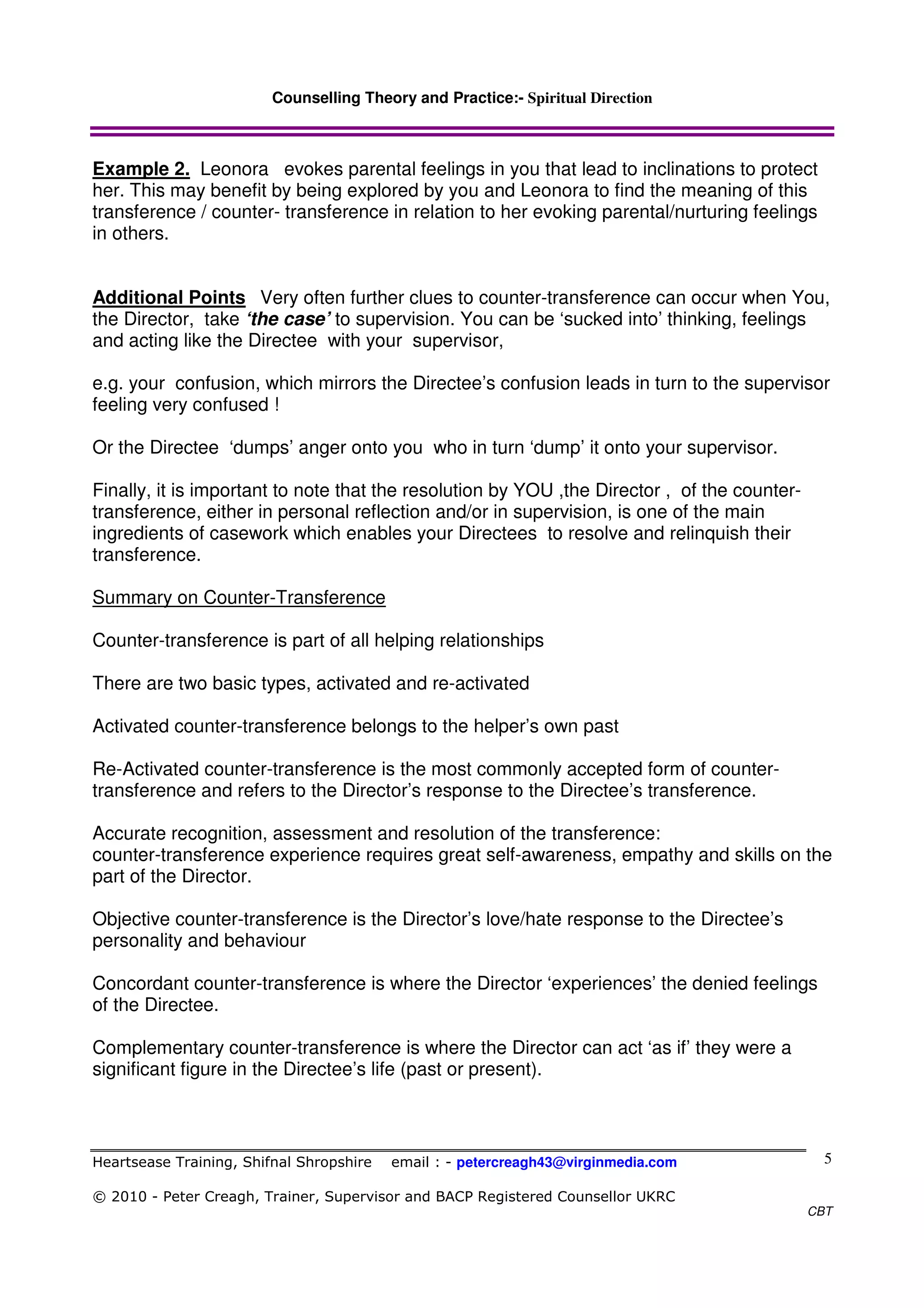 Counter transference & spiritual direction | PDF