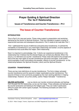 Counter transference & spiritual direction | PDF