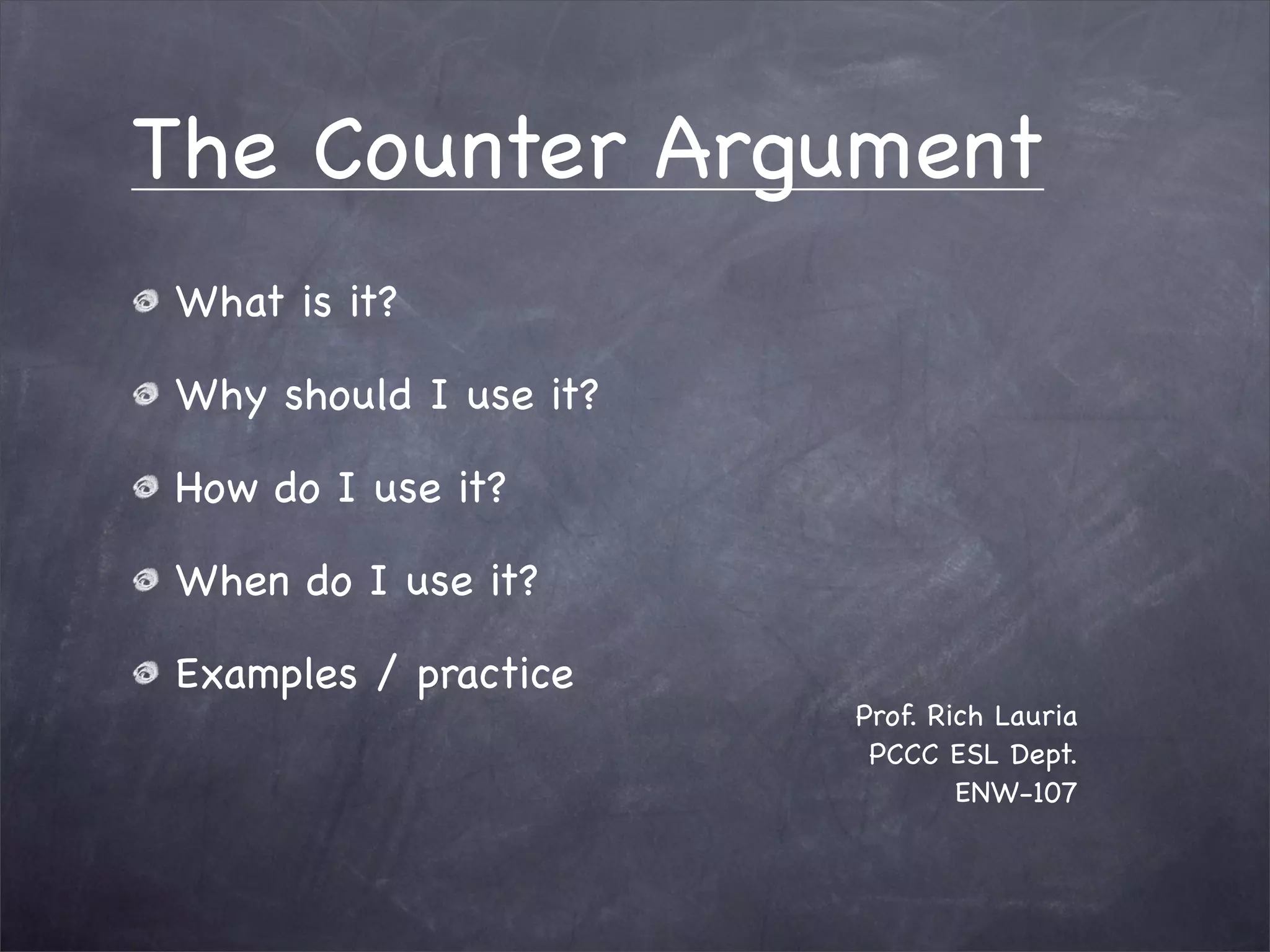Counter argument presentation | PDF