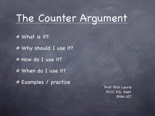 Counter argument presentation | PDF