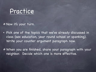 Counter argument presentation | PDF