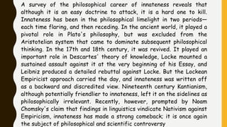 Rebuttal of Innatism | PPT