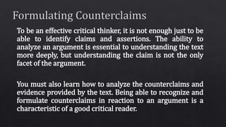Counterclaims lesson for grade12 studnts | PPTX