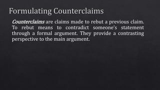 Counterclaims lesson for grade12 studnts | PPTX