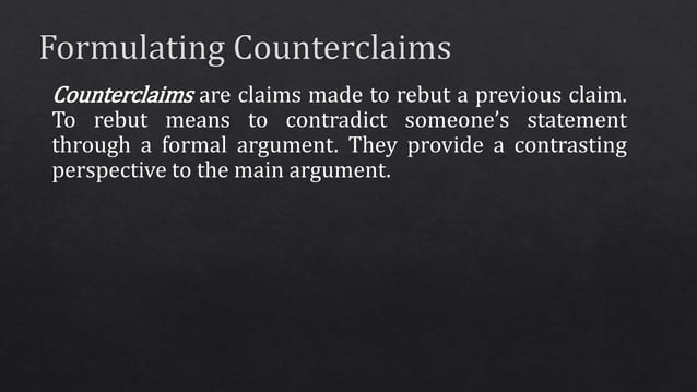 Counterclaims lesson for grade12 studnts | PPTX