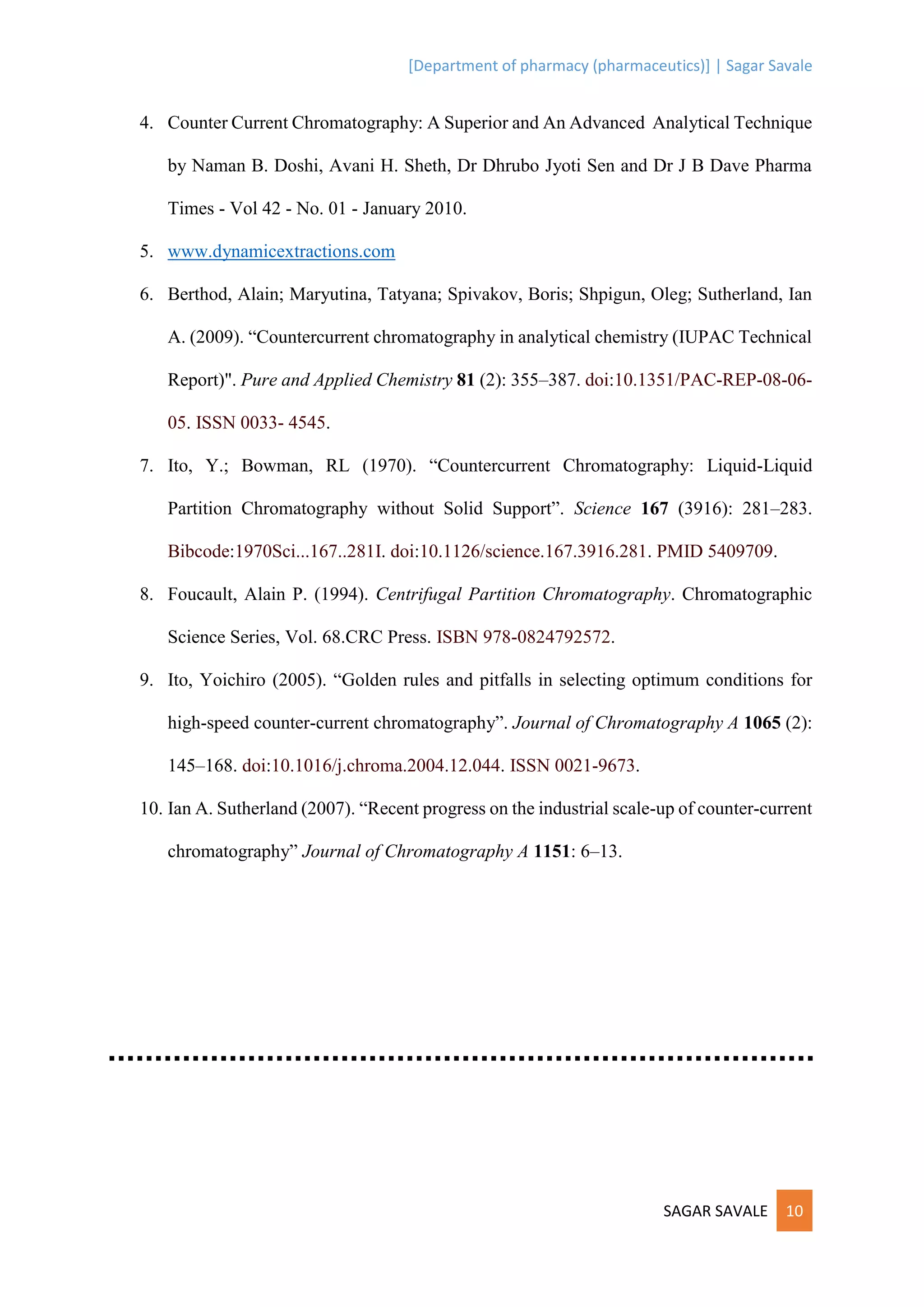 Counter current chromatography | PDF