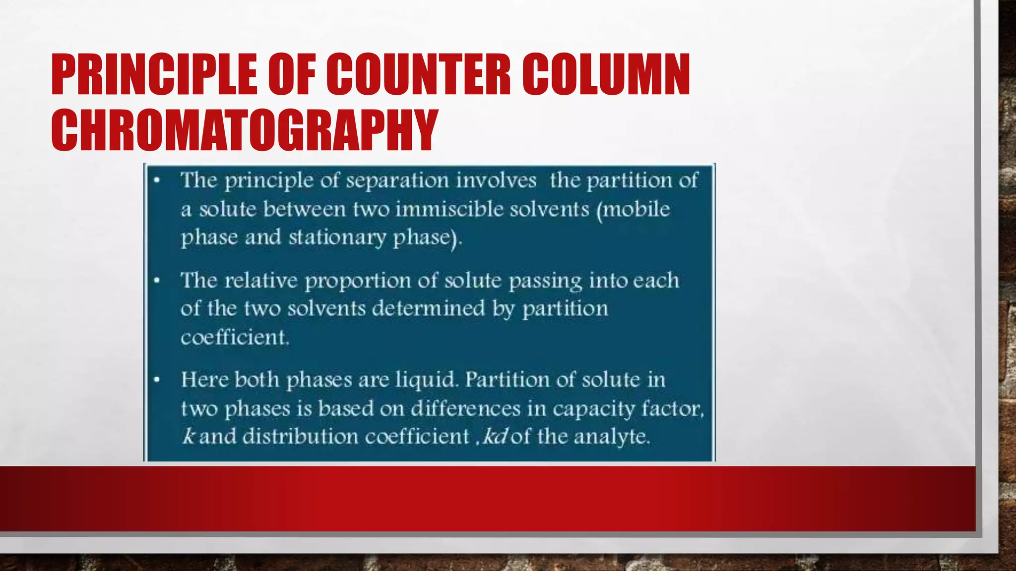 Counter current chromatography (unit- 7) priyansha singh notes | PPTX