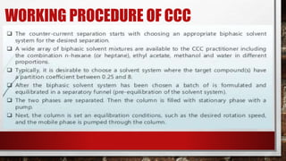 Counter current chromatography (unit- 7) priyansha singh notes | PPTX