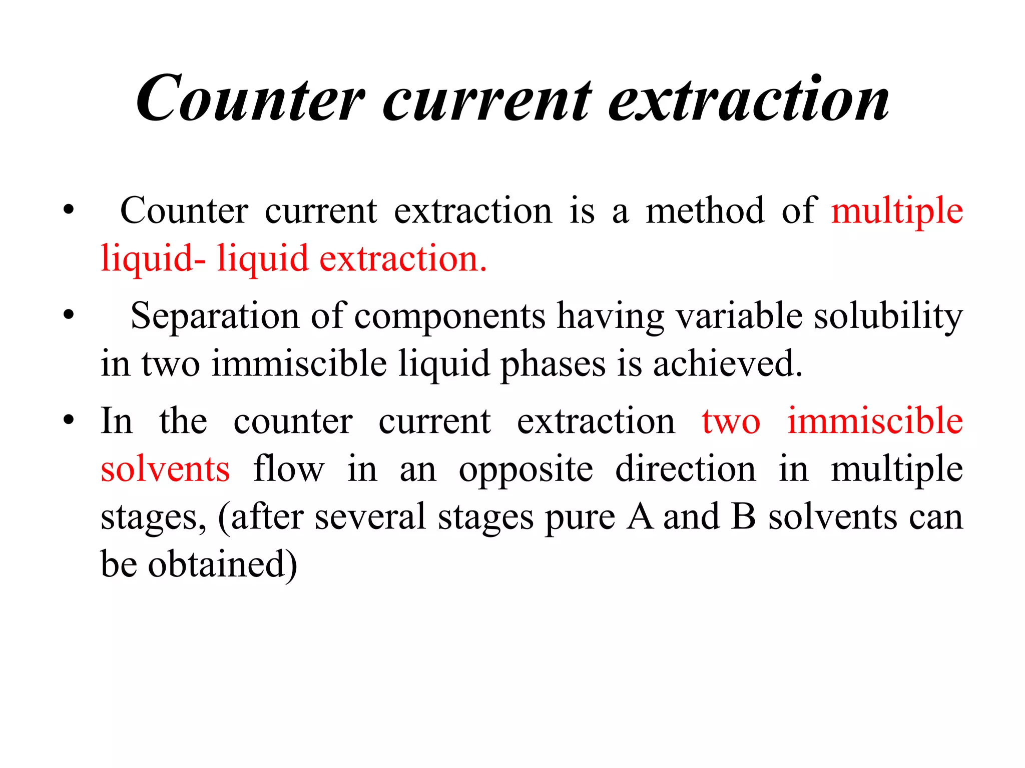 Counter Current Extraction Pptx