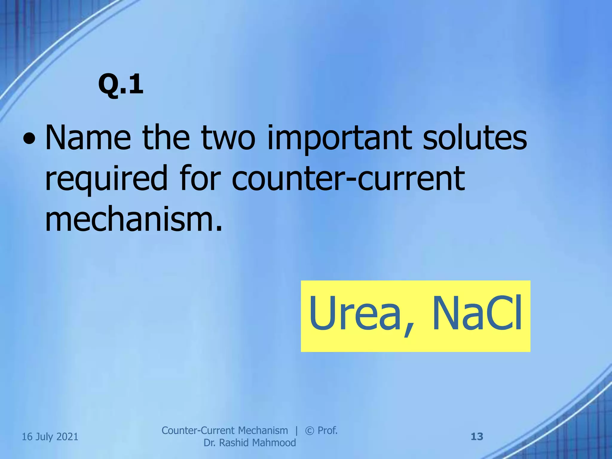 Counter current mechanism | PPT
