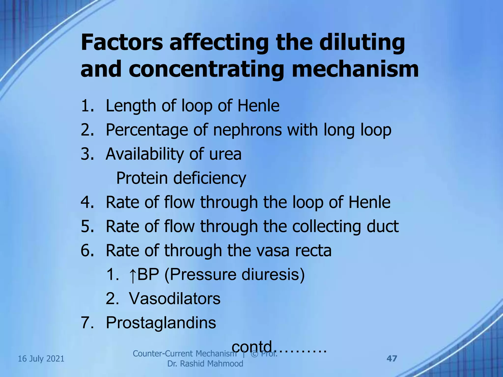 Counter current mechanism | PPT