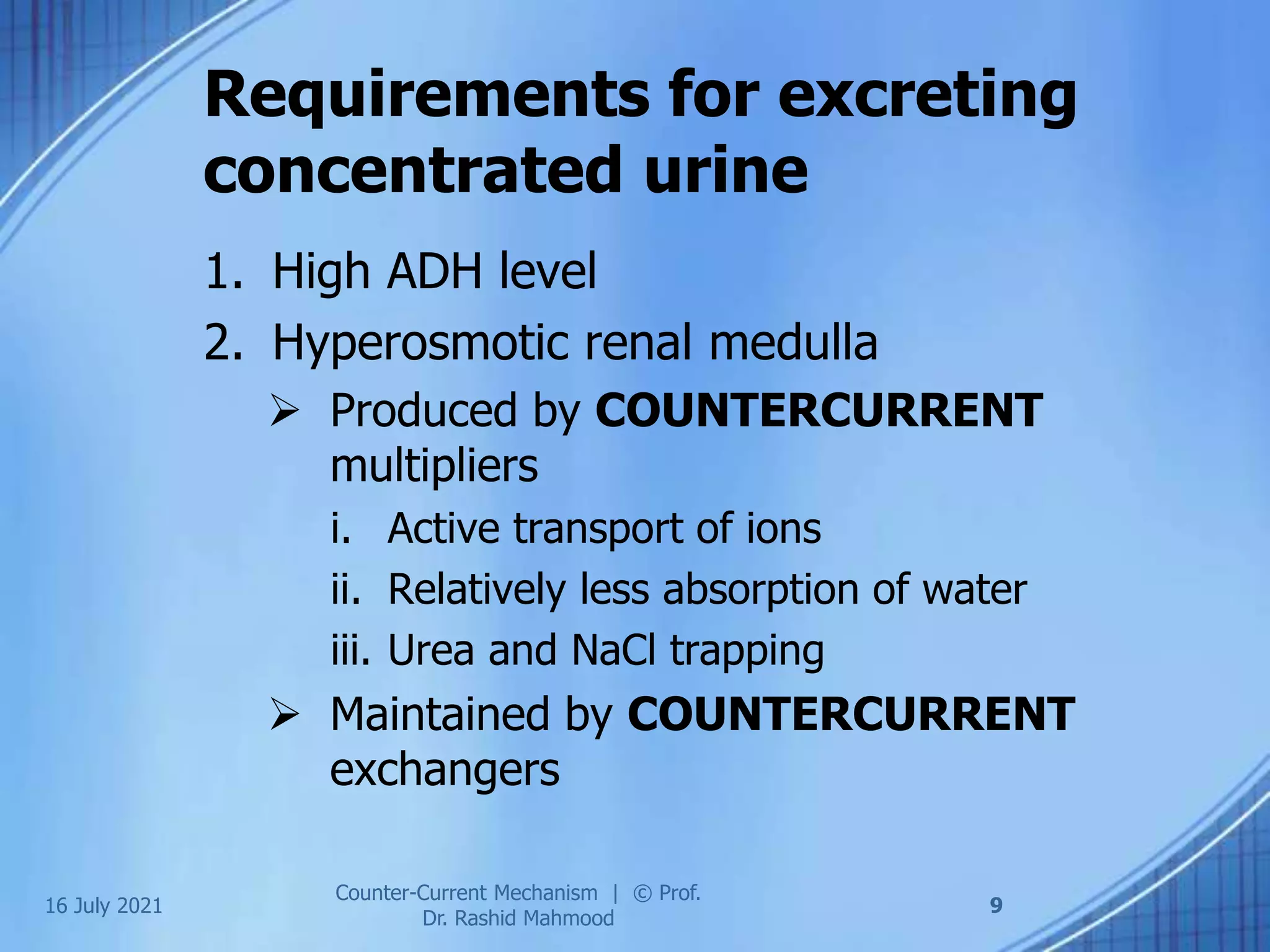 Counter current mechanism | PPT