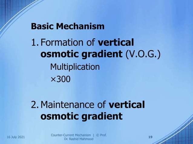 Counter current mechanism | PPT | Chemistry | Science