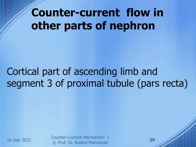 Counter current mechanism | PPT | Chemistry | Science