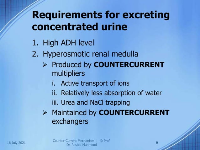 Counter current mechanism | PPT | Chemistry | Science