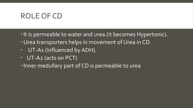 Counter current mechanism multiplier and exchanger | PPTX