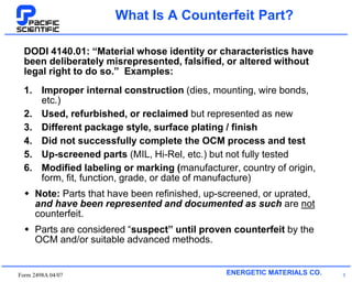 Counterfeit parts-awareness | PPTX