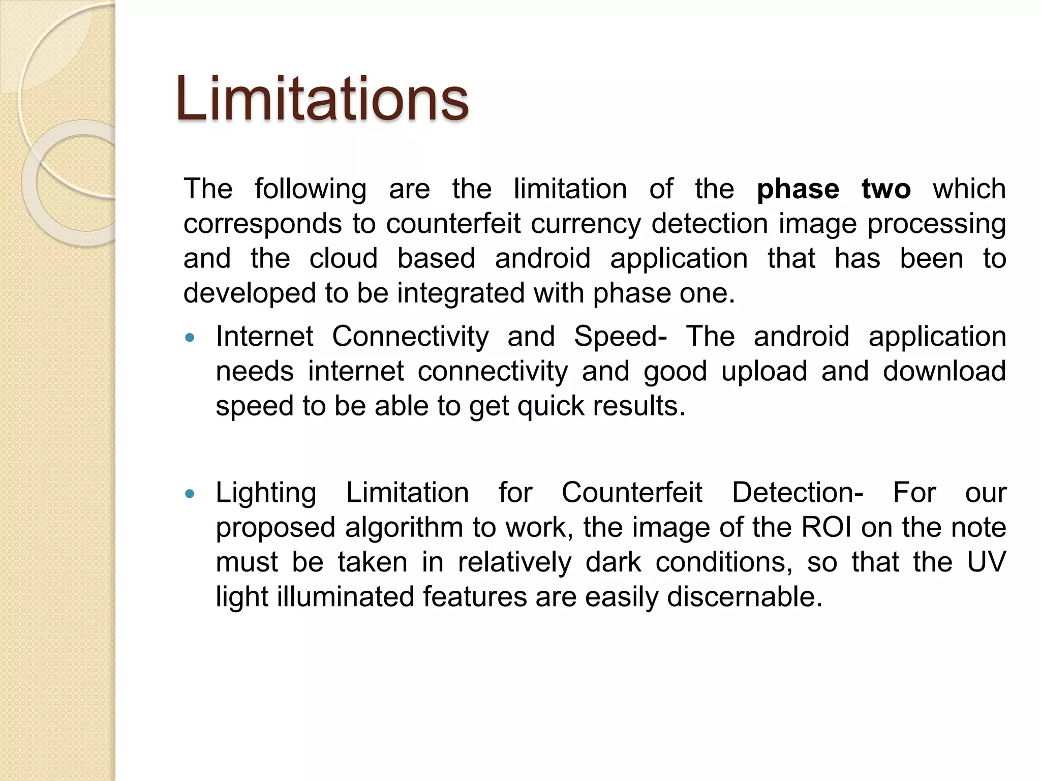Counterfeit Currency Detection using Image Processing | PPTX