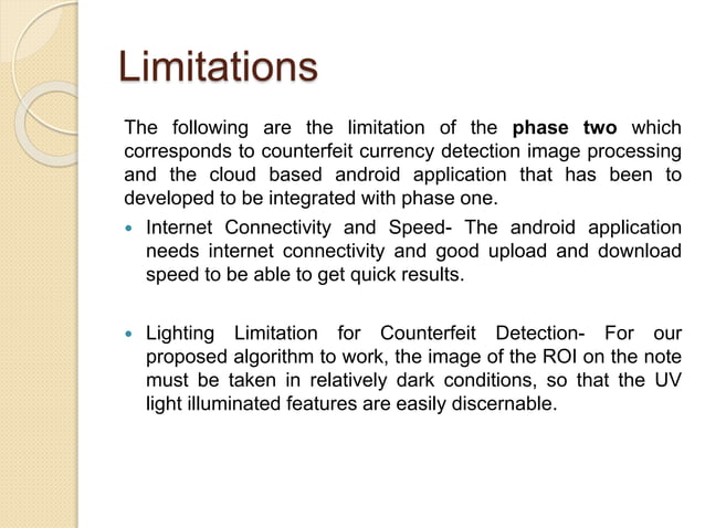 Counterfeit Currency Detection using Image Processing | PPTX