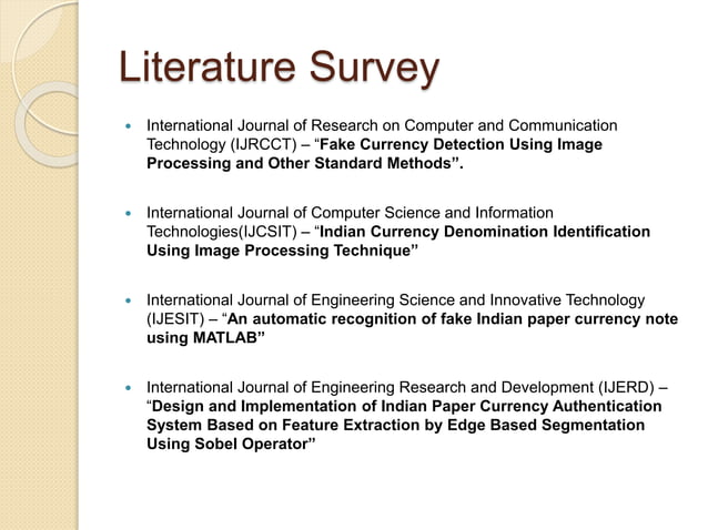 Counterfeit Currency Detection Using Image Processing Pptx