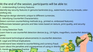 Counterfeit Detection to determine a counterfeited money | PPTX