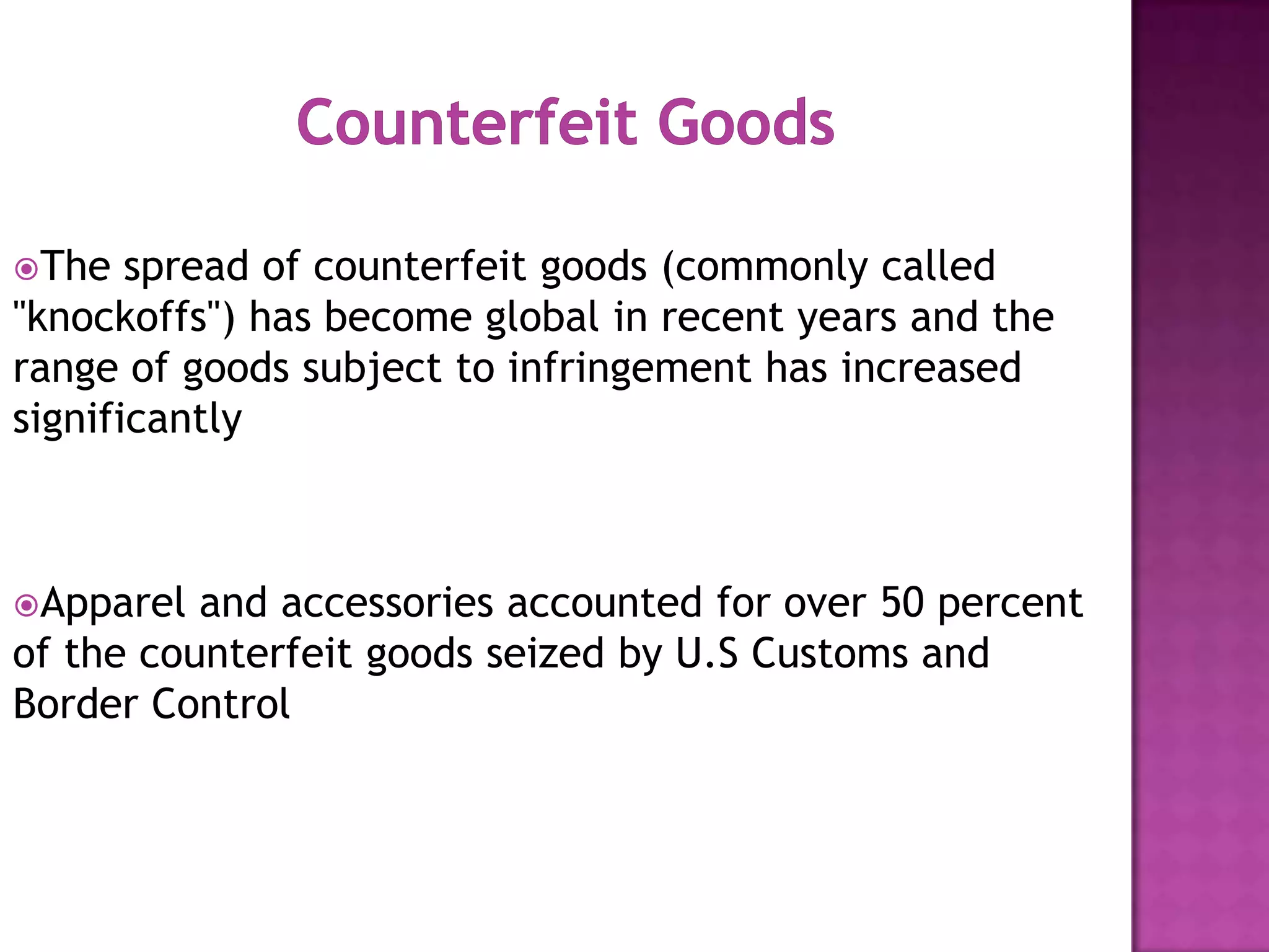 Counterfeiting of goods | PPTX