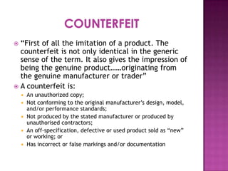 Counterfeiting of goods | PPT