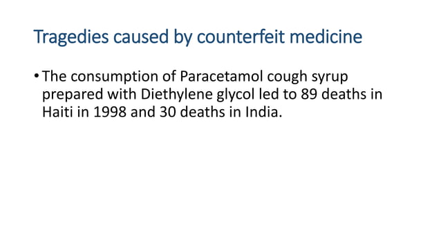 Counterfeit medicine1 | PPTX