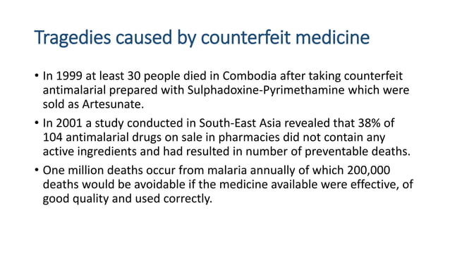 Counterfeit medicine1 | PPTX