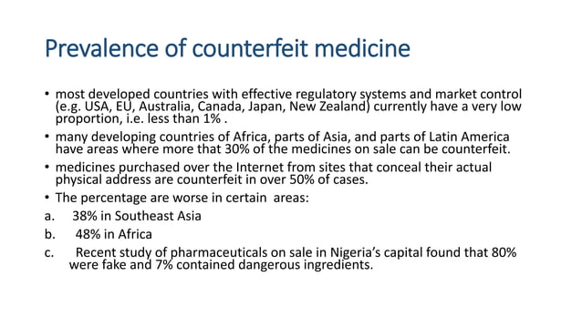 Counterfeit medicine1 | PPTX