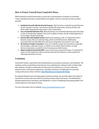 Counterfeit Money: The Growing Threat and Measures to Combat It ...